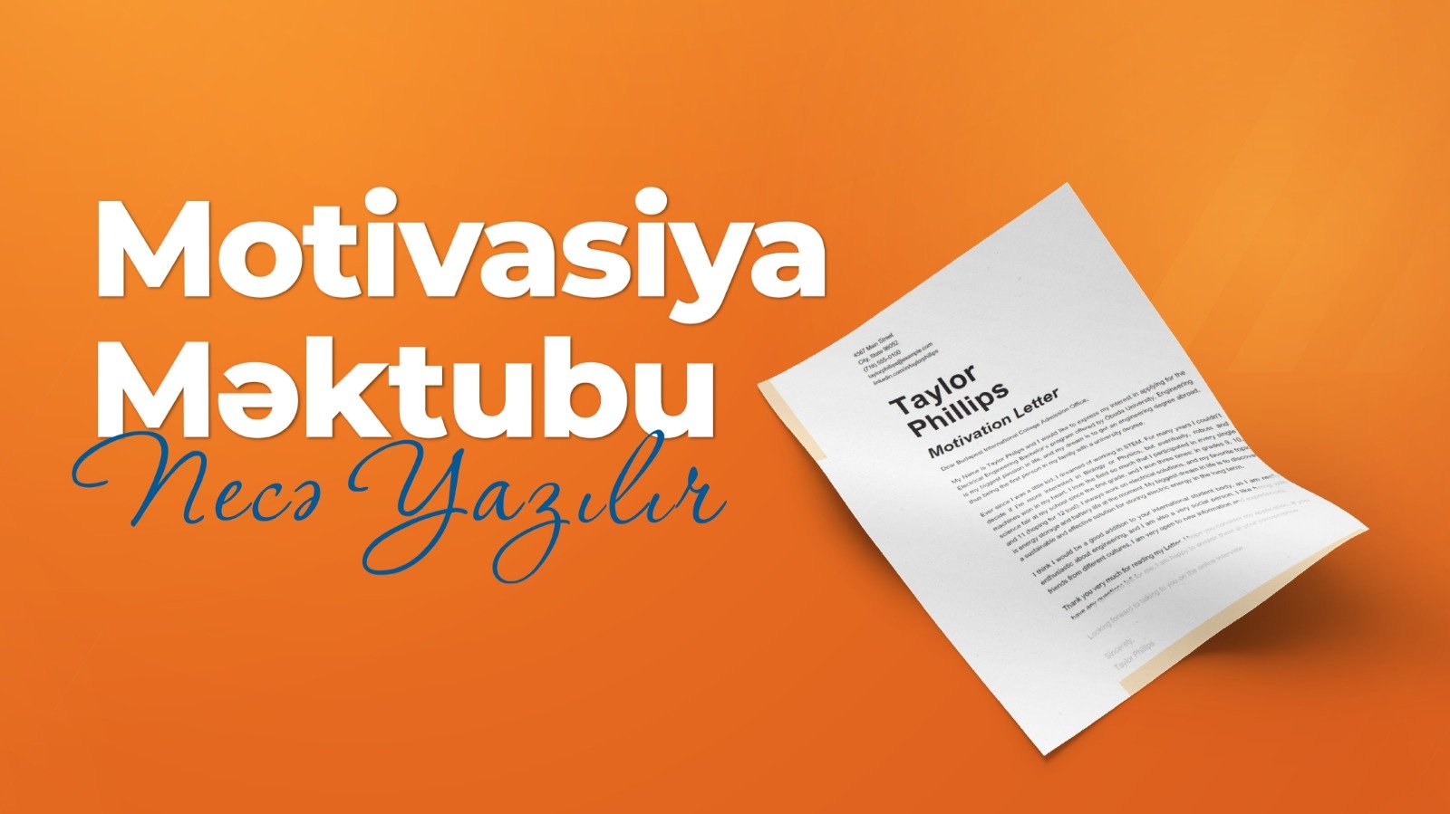 Motivasiya məktubu - Edudistance